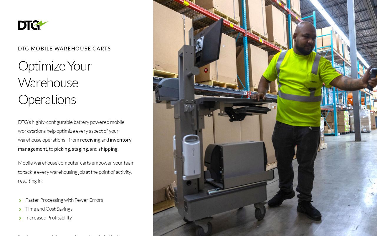 DTG Battery Powered Mobile Warehouse Carts